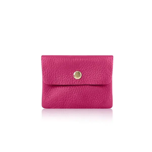 BETSY & FLOSS Small Leather Purse In Fuchsia - Pink