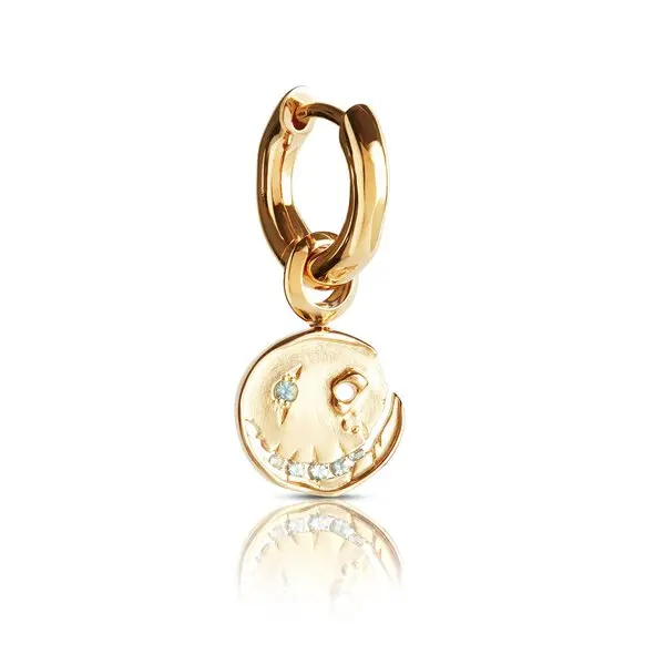 KASUN LONDON Smile Hoop Earrings – November – Topaz – Plated - Gold