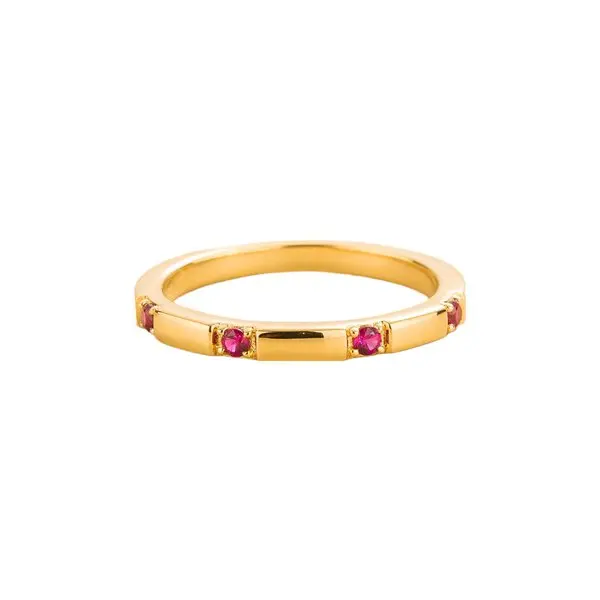 JUVETTI  Gold / Red Balans Ring In Ruby - Gold/red