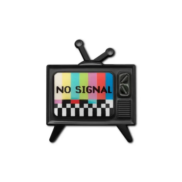 MAKE HEADS TURN Black / Grey Enamel Pin No Signal Tv - Black/grey
