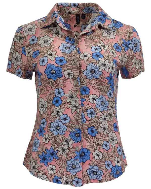 LORDS OF HARLECH Shelley Tropical Mix Coral Printed Shirt - Pink