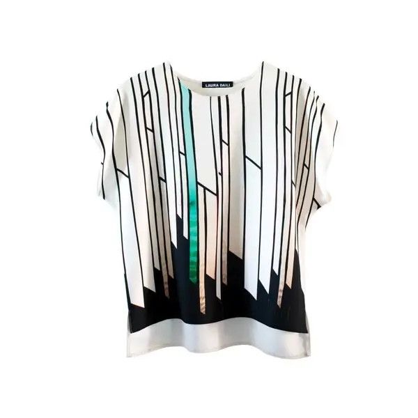 LAURA DAILI White / Black Vitrum Blouse - White/black