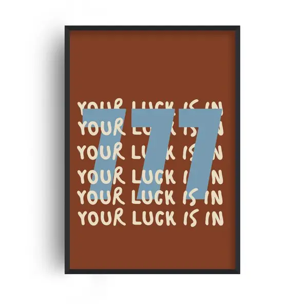FANCLUB Blue / Brown Your Luck Is In Retro Game Art Print - Blue/brown