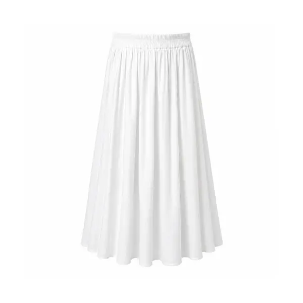 IZABELA MANDOIU Ivory Flowing Midi Skirt - White