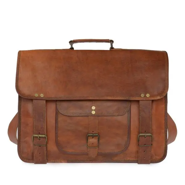VIDA VIDA Vida Vintage Special Handmade Leather Laptop Bag - Brown