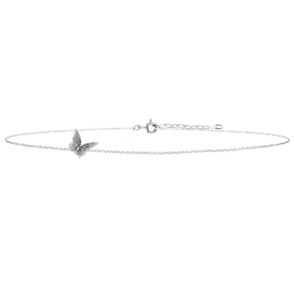LEE RENEE White / Grey / Silver Butterfly Choker Necklace Silver - White/grey/silver