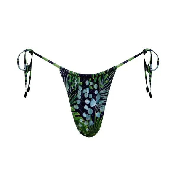 PLAYALUXE Waikiki Side-tie Bikini Bottom Palm - Green