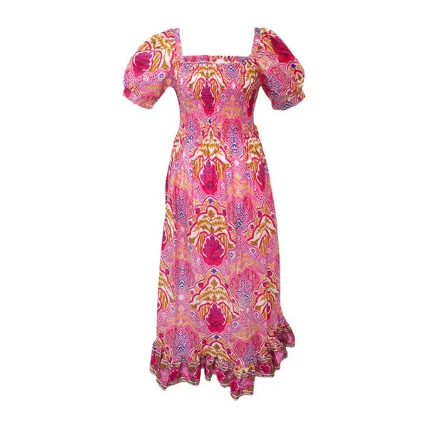 MARY MARSHMALLOW Poppy Long Boho Medallion - Pink