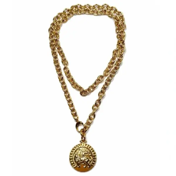JAGGED HALO JEWELRY Lion Tamer Pendant Necklace - Gold