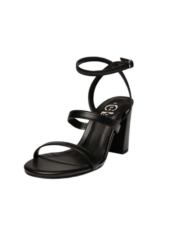 CASA LILY Lina Block Heel Sandal - Black