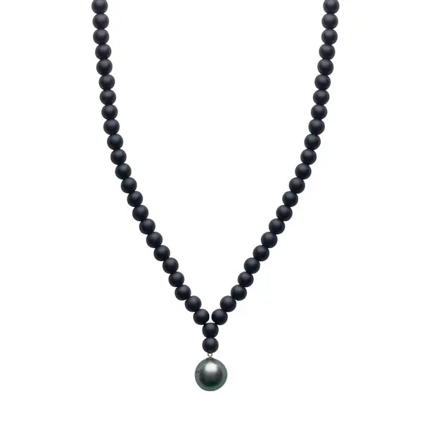 ORA PEARLS Aro Large Tahitian Pearl & Onyx Necklace - Black
