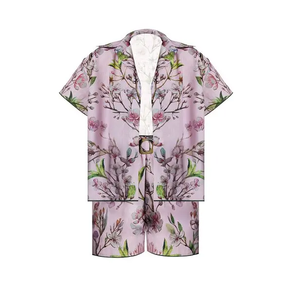 NUR KARAATA Palm Reverie Co Ord Set - Pink