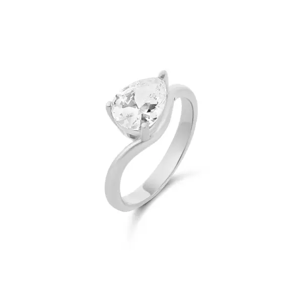 SHYMI Pear Shape Wave Ring - Silver