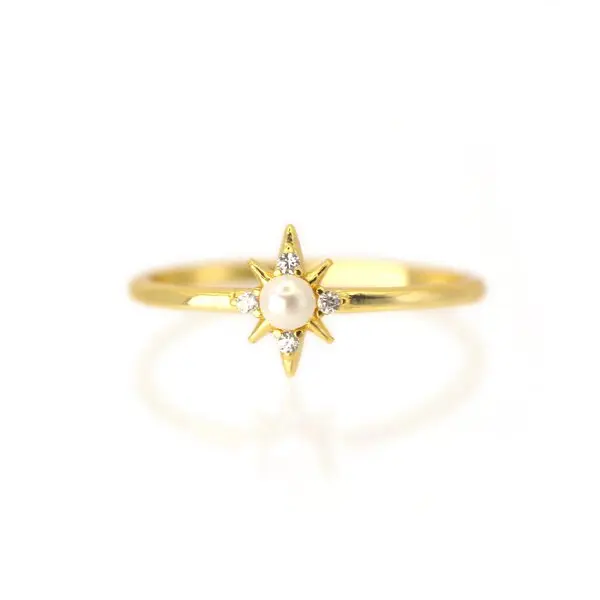 VICSTONENYC FINE JEWELRY Northern Star Pearl Vermeil Ring - Gold