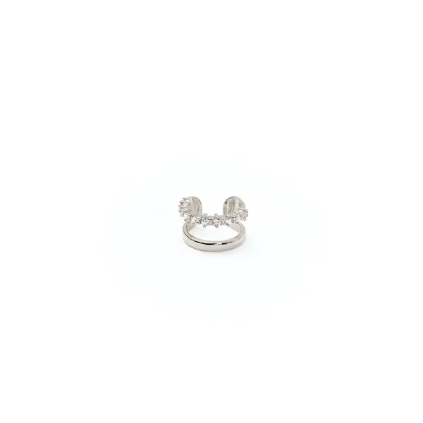 SHABELLA NYC Double Bling Ear Cuff - Silver