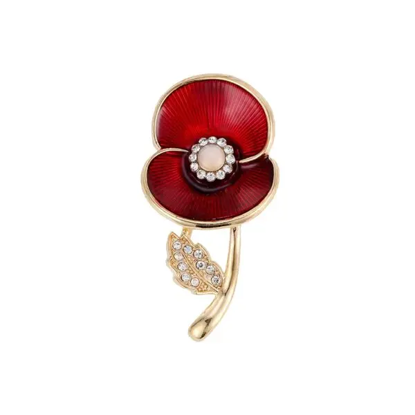 CHANEL JOAN ELKAYAM Red / Gold British Remembrance Poppy Brooch - Red/gold