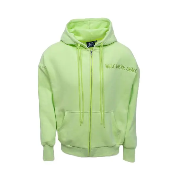 WHILE WE'RE AWAKE Zipper Hoodie - Green