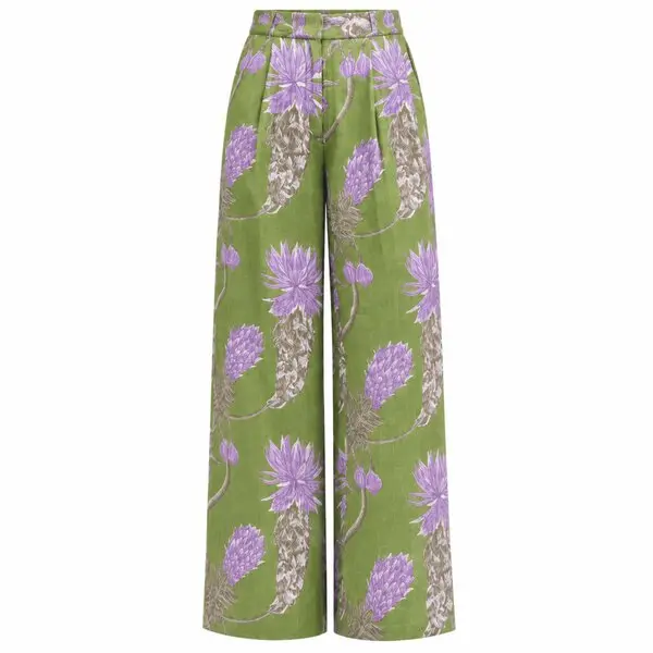 MANUELA CABRALES Frailejón Wide-leg Trousers - Green