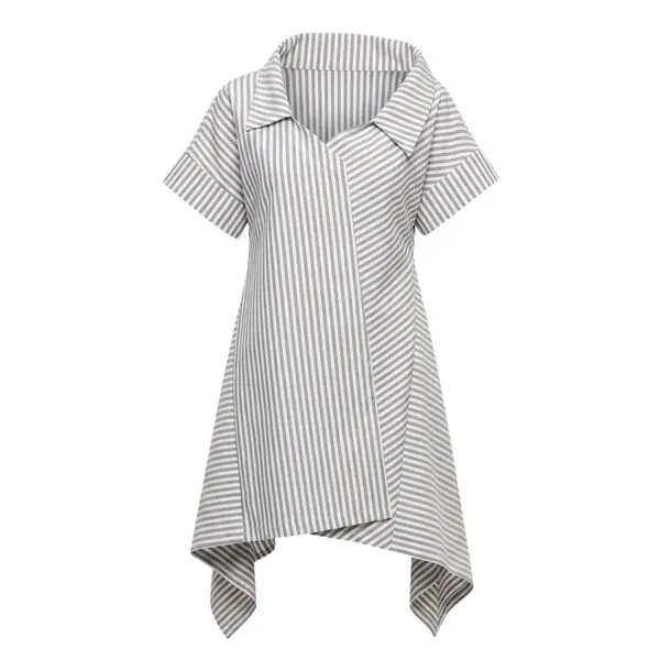 MIRIMALIST Quartz Striped Dress - White