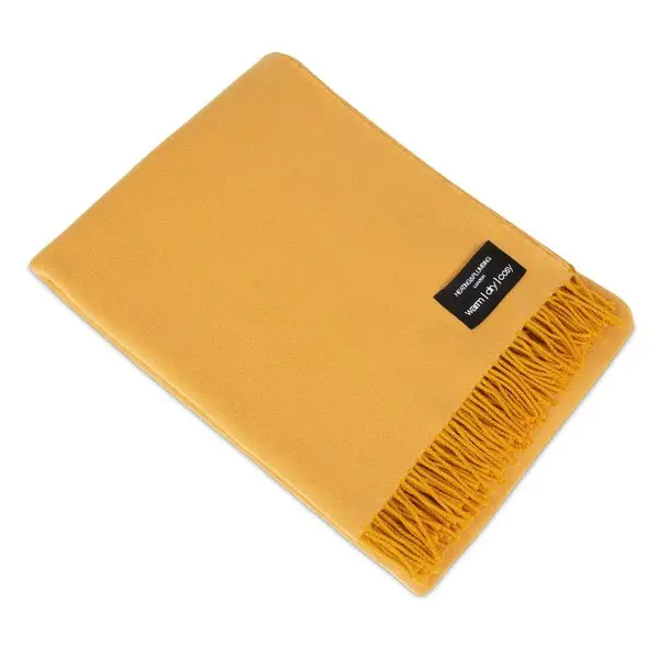 HEATING & PLUMBING LONDON Daydreams Merino Lambswool Throw Sunflower - Yellow