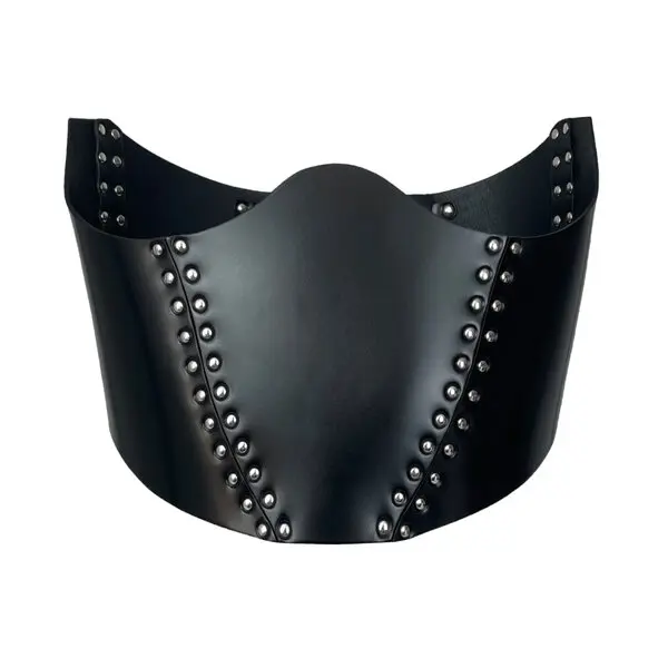 HAUTE CUIR Studded Underbust Leather Corset - Black