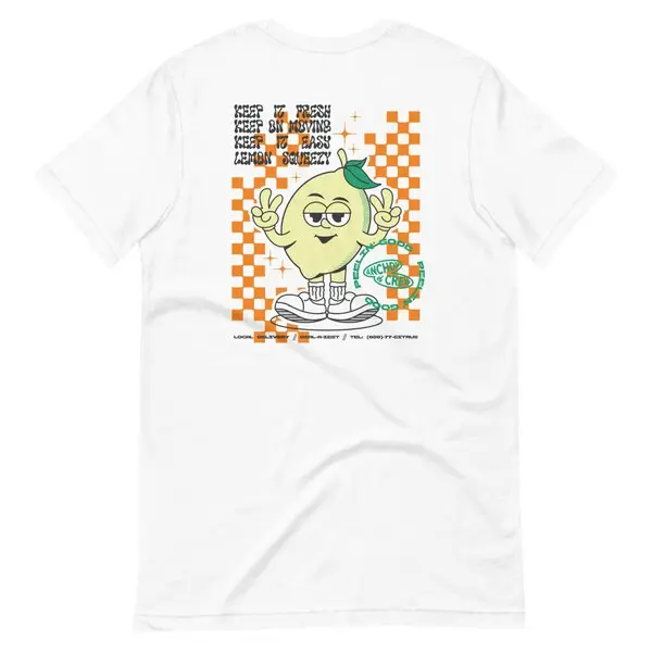 ANCHOR & CREW Lemon Fresh Dial-a-local Organic Cotton T-shirt - White