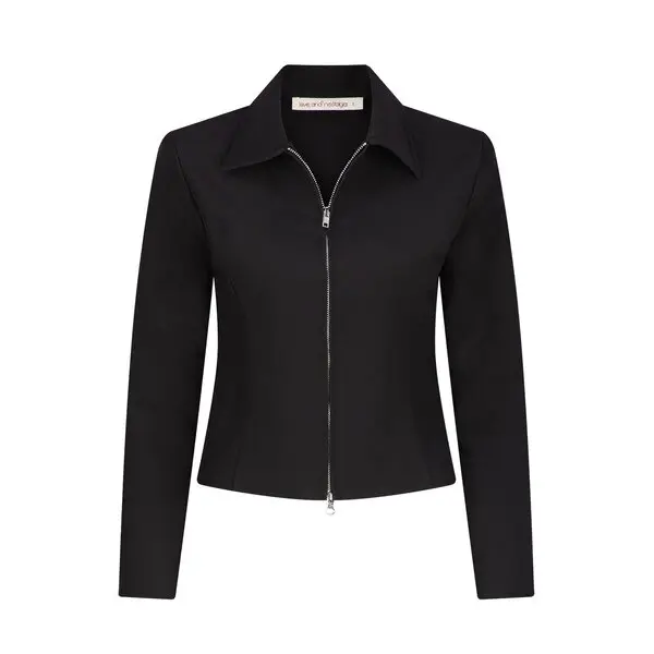 LOVE AND NOSTALGIA Motor Running Zip Jacket - Black