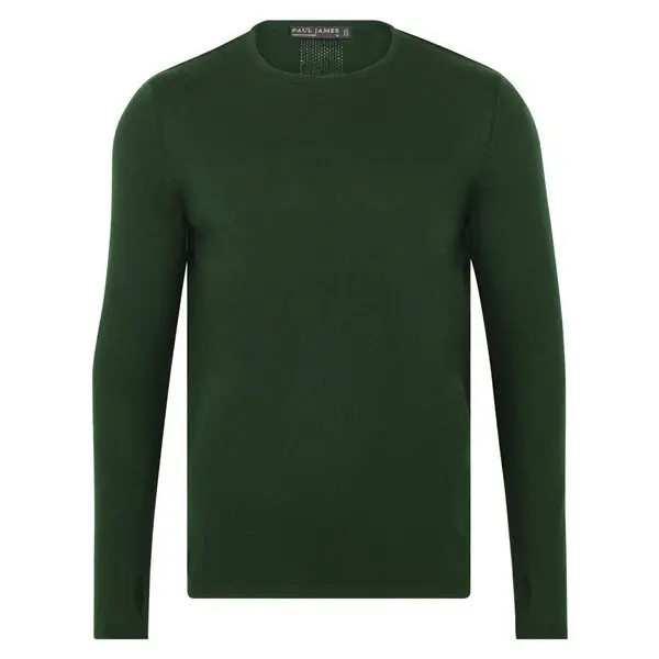 PAUL JAMES KNITWEAR Heavyweight Merino Activewear Training Kratos Top Valley - Green