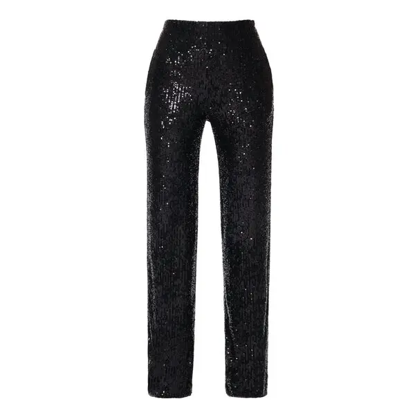 AGGI BY HALEWSKI Olympe Obsidian Sequin Transparent Pants