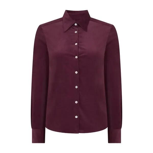 REALLY WILD CLOTHING Spencer Stretch Corduroy Shirt Oxblood - Red