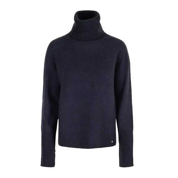 TIRILLM Cosy" Chunky Turtle Neck Pullover- Navy Melange - Blue