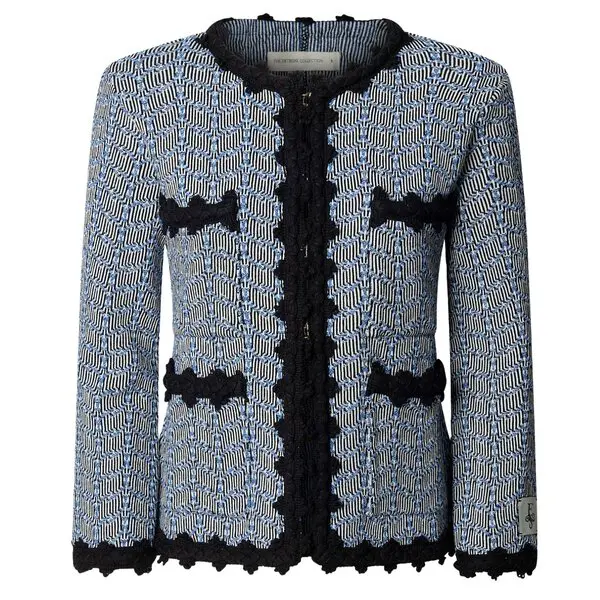 THE EXTREME COLLECTION Blue / Black Metallic Blue Lady Jacket Textured - Blue/black