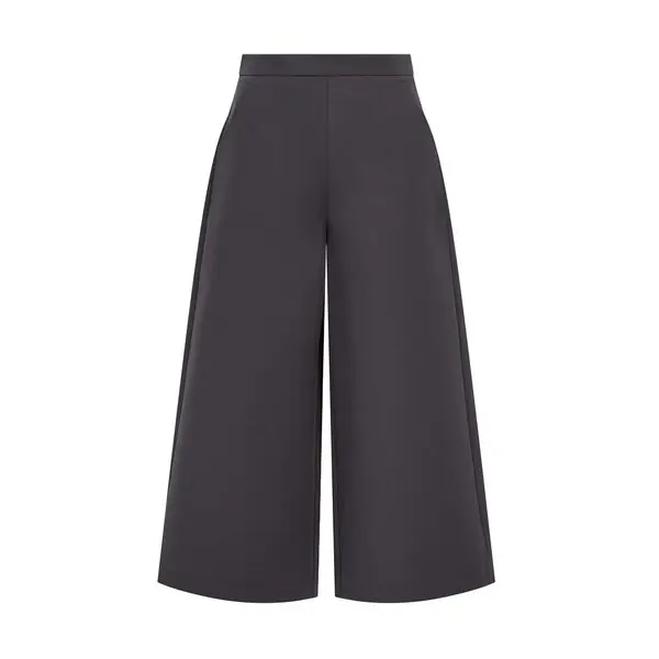 FEMPONIQ Wide Leg Cropped Cotton Trouser - Grey