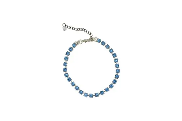 VICKISARGE The Tennis Bracelet In Platinum - Blue