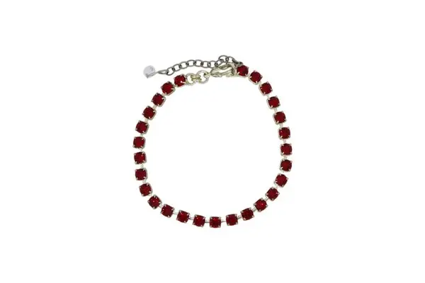 VICKISARGE The Tennis Bracelet In Platinum - Red