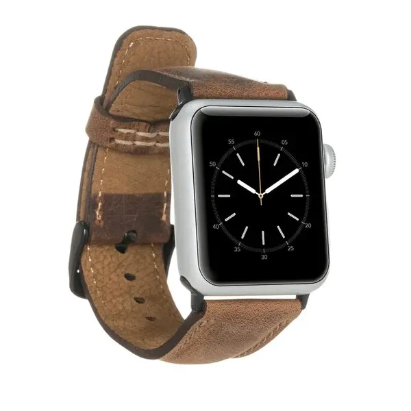 LEATHERE Apple Watch Dark Leather Strap Boston - Brown