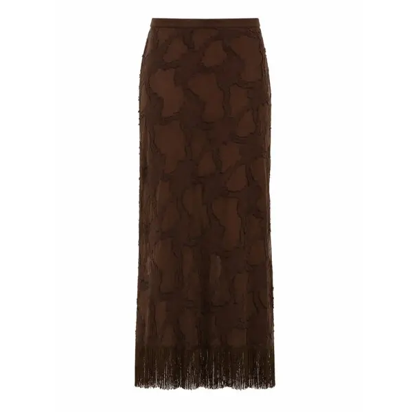 Carmen Says Balance Fringe Maxi Skirt - Brown