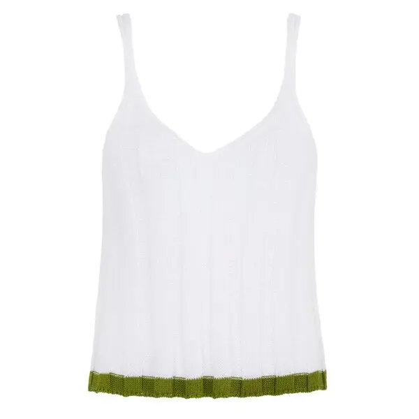 CARA & THE SKY Jodie Ribbed Knitted Cami Vest - White