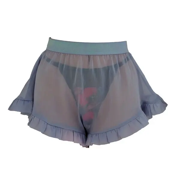 NOBLESSE OBLIGE Chiffon Unicorn Elastic Shorts - Blue
