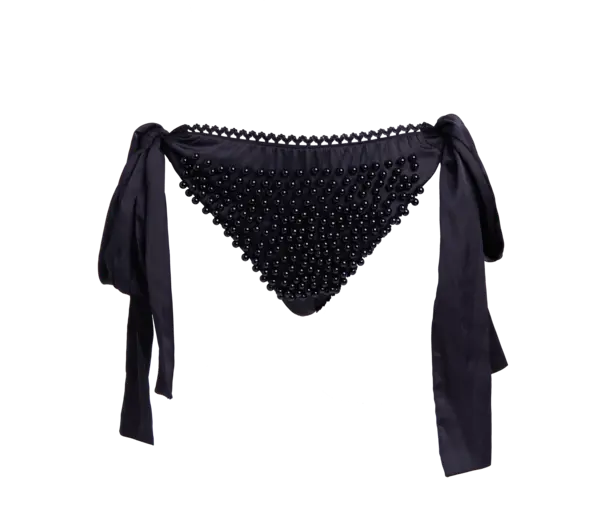 NOBLESSE OBLIGE Bow Bottom With Beads - Black