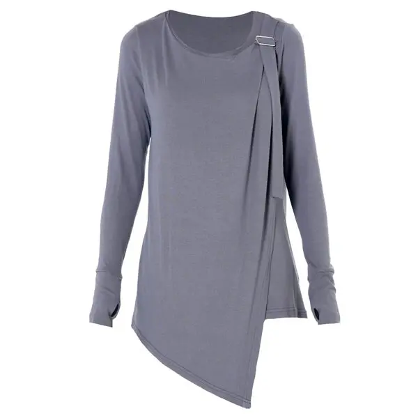 METAMORPHOZA Grey / Black Asymmetric Long Sleeve Top In Gray - Grey/black