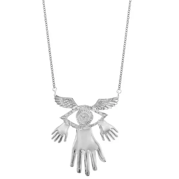 SOPHIE SIMONE DESIGNS Necklace Hands Wings Eye - Silver