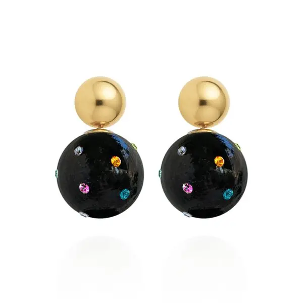 SAULE LABEL Lilou Earrings In Jet Raven - Black