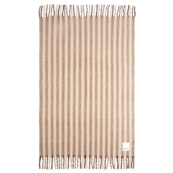 ARCTIC FOX & CO. Neutrals The Wool Stripe Throw Burnt Umber Stripe - Brown