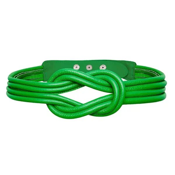 BELTBE Knot Leather Belt - Green