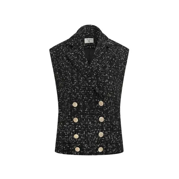 ILVI Black / White Howe Black-white Tweed Vest - Black/white