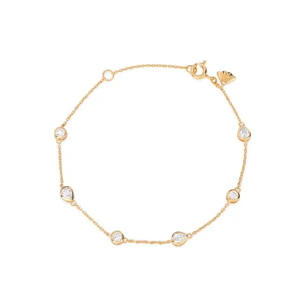 AUGUSTINE JEWELS Diamond The Yard Pear And Round Shaped Diamond Bracelet - Gold
