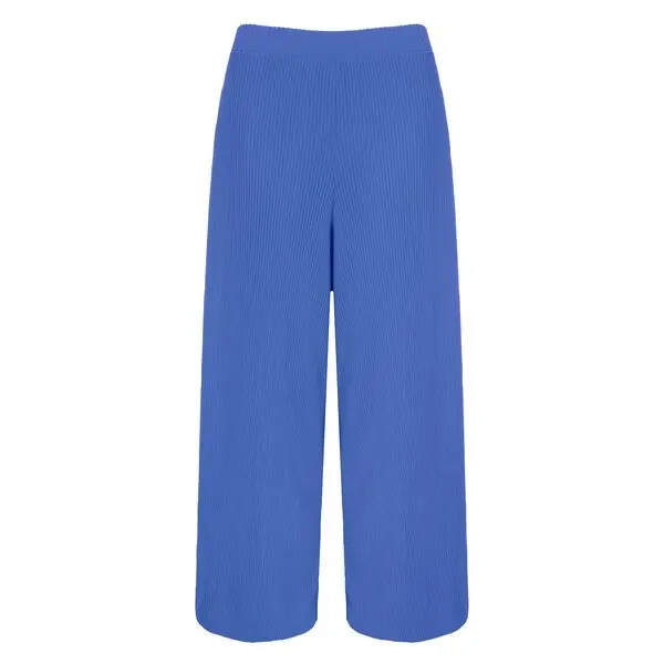 CARA & THE SKY Martha Wide Leg Co Ord Knitted Trousers - Blue