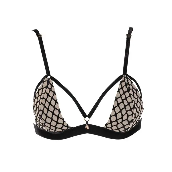 LES JUPONS DE TESS Neutrals / Miel Triangle Bra - Black