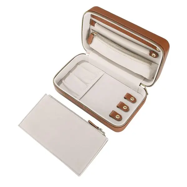RETRO CHIC Big Leather Jewellery Box - Brown